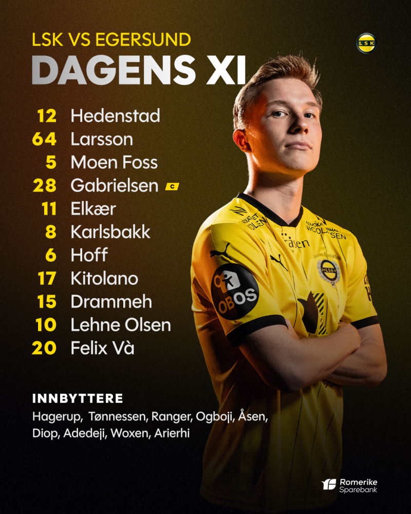 Disse starter mot Egersund / Lillestrøm